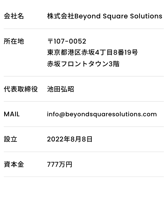株式会社Beyond Square Solutions